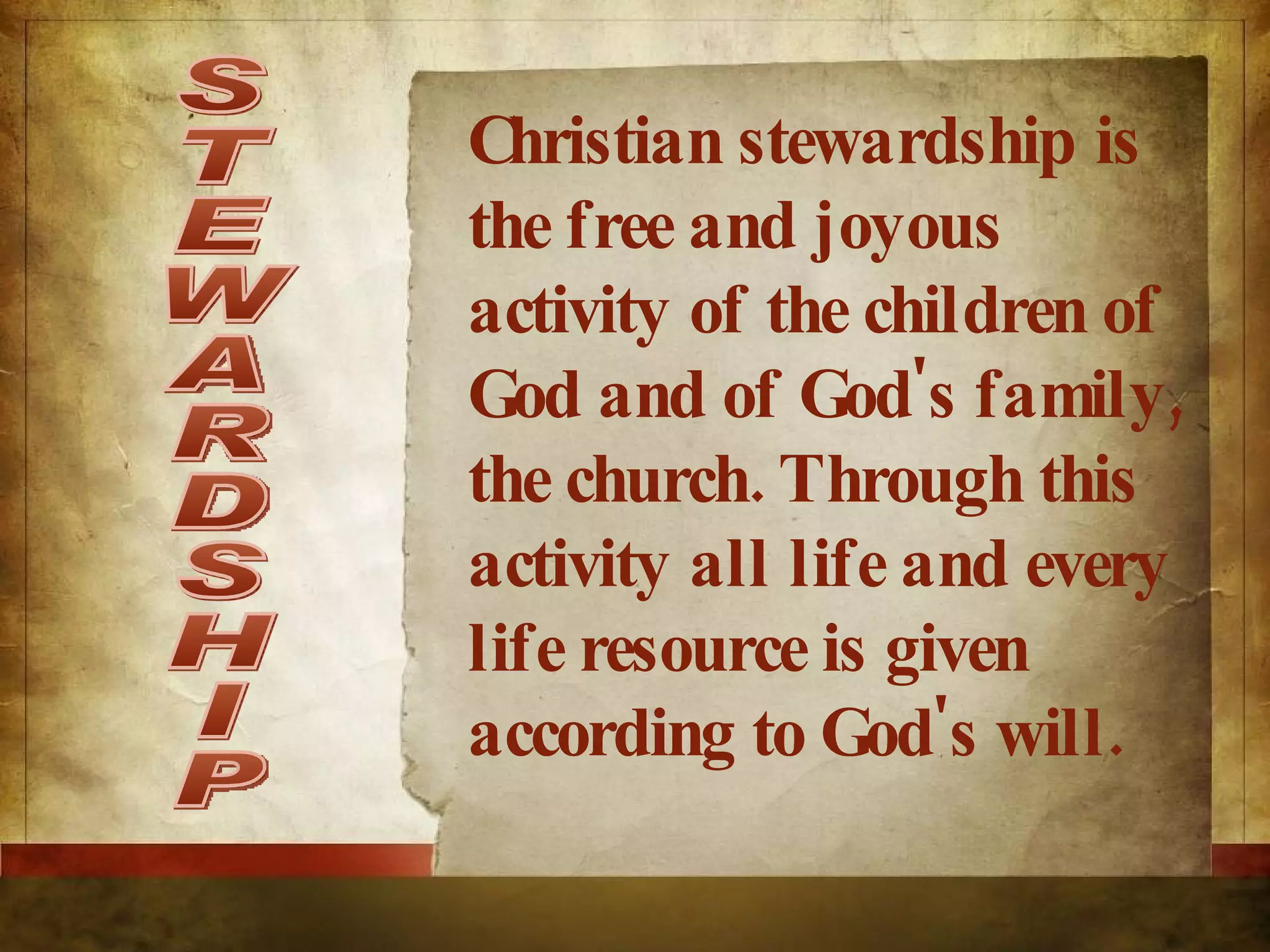 11 Stewarship Eng | PPT | Christianity | Religion & Spirituality