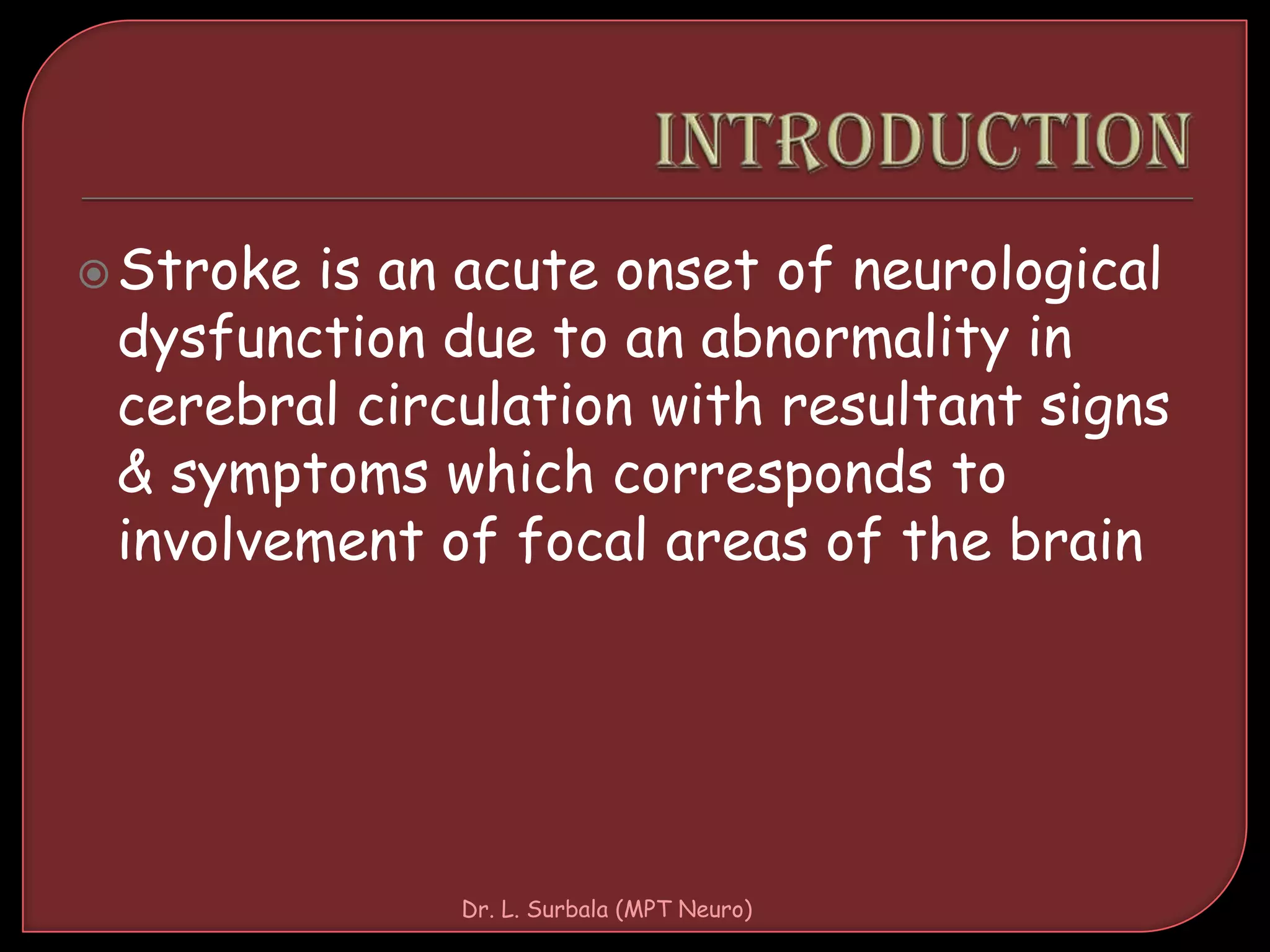 Stroke: PT Assessment and Management | PPTX