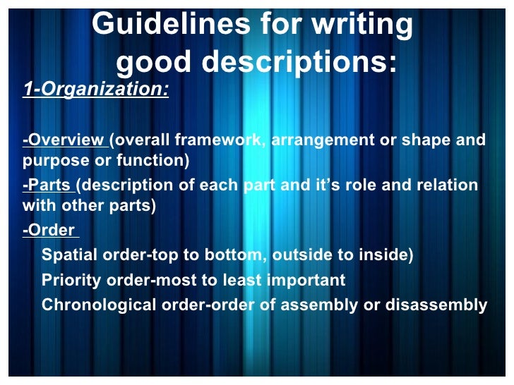 11 technical descriptions