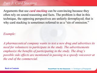 Card Stacking Examples