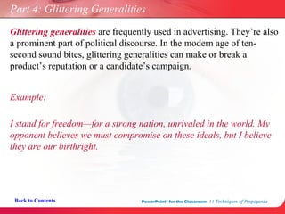 Examples Of Glittering Generalities Propaganda Ads