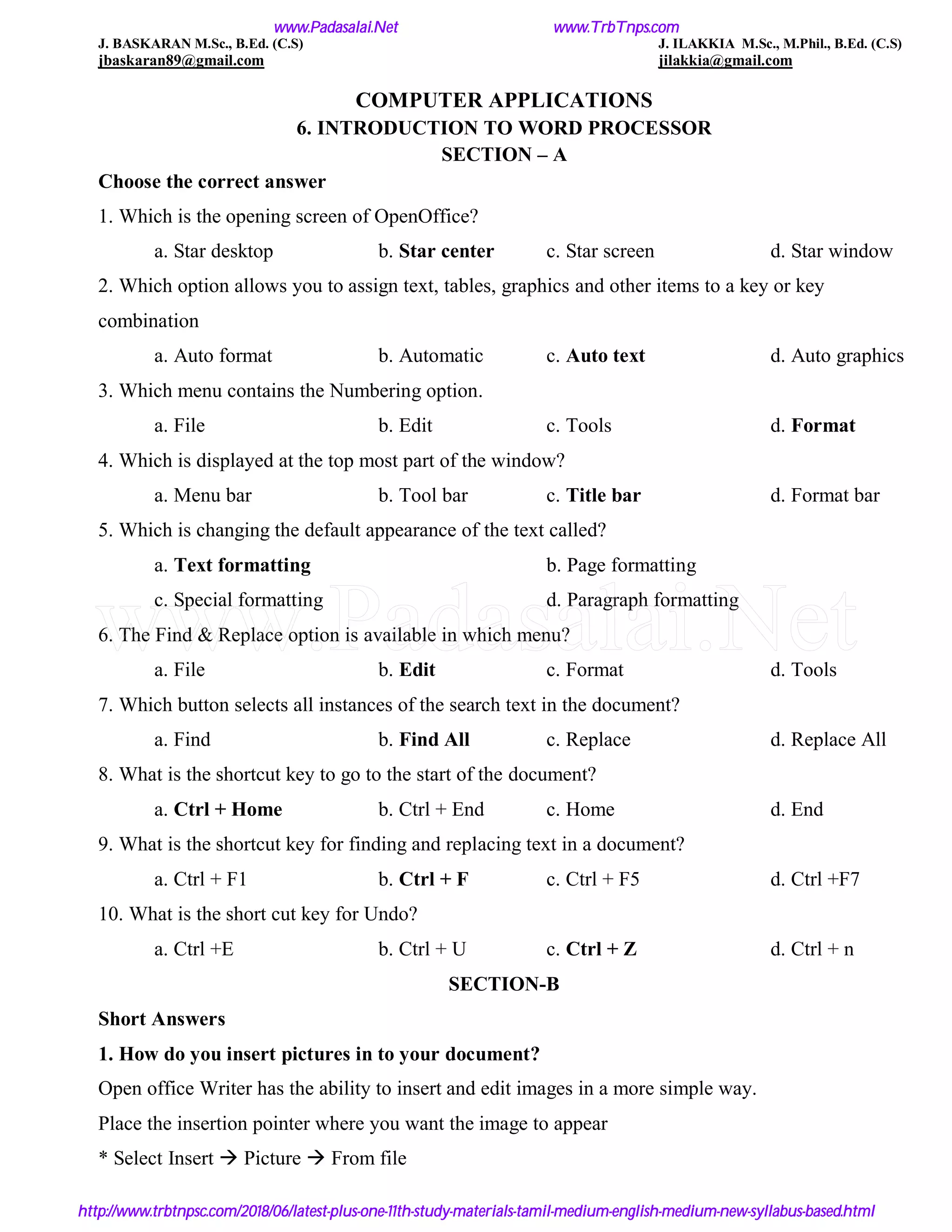 11th computer-applications-chapter-6-study-material-english-medium | PDF