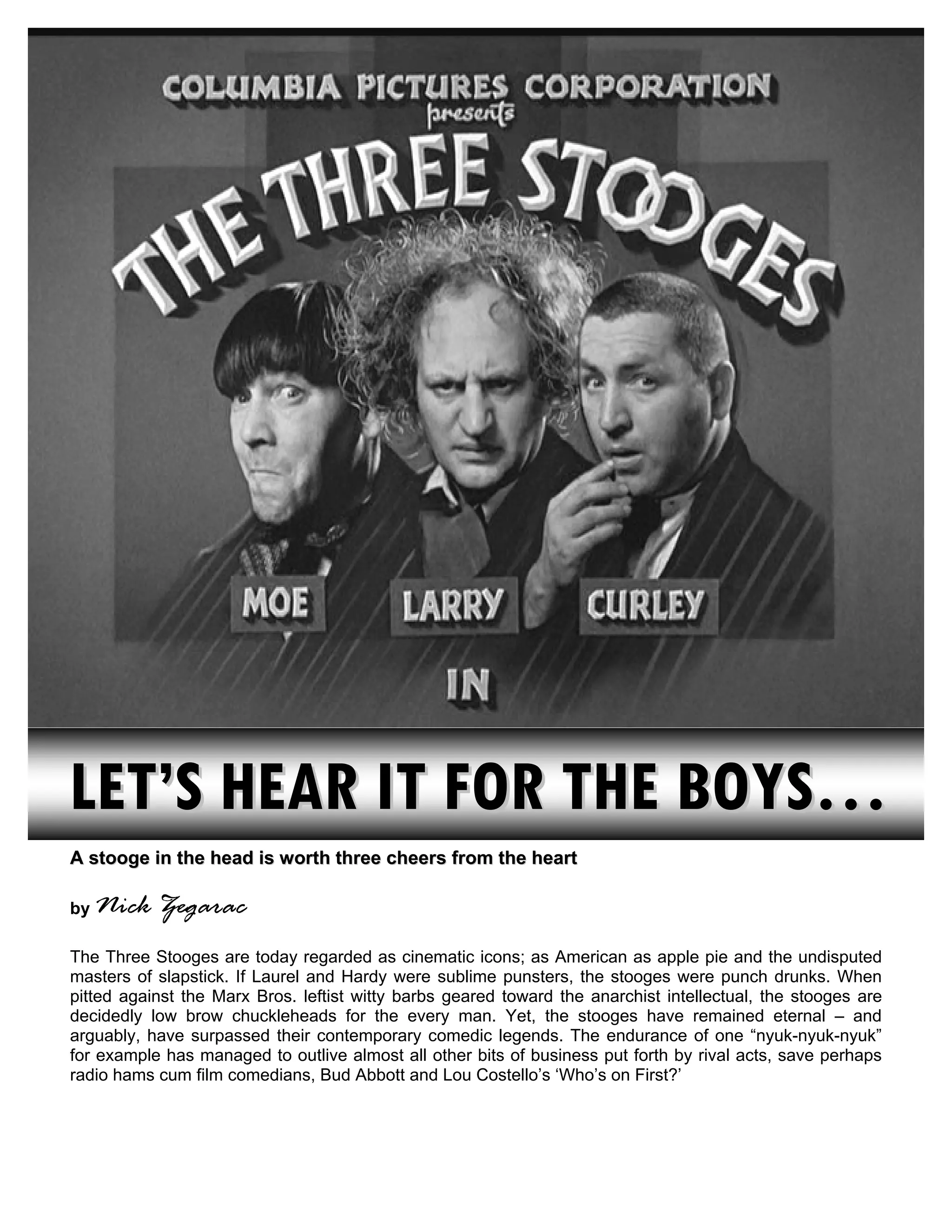 11) The Hollywood Art The Legacy Of The Three Stooges | PDF