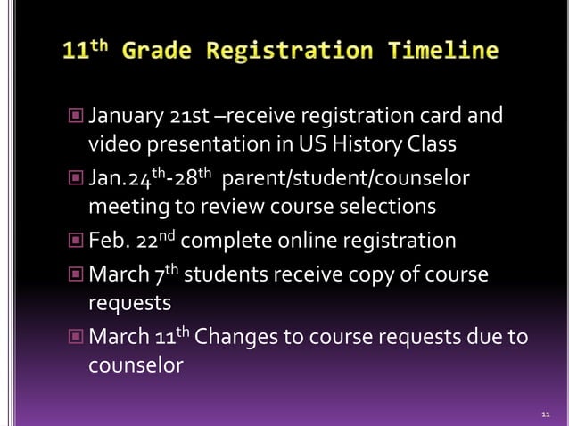 11th grade registration presentation 2011 12 [autosaved] | PPT