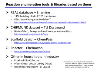 Synthetically Accessible Virtual Inventory (SAVI) : Reaction generation ...