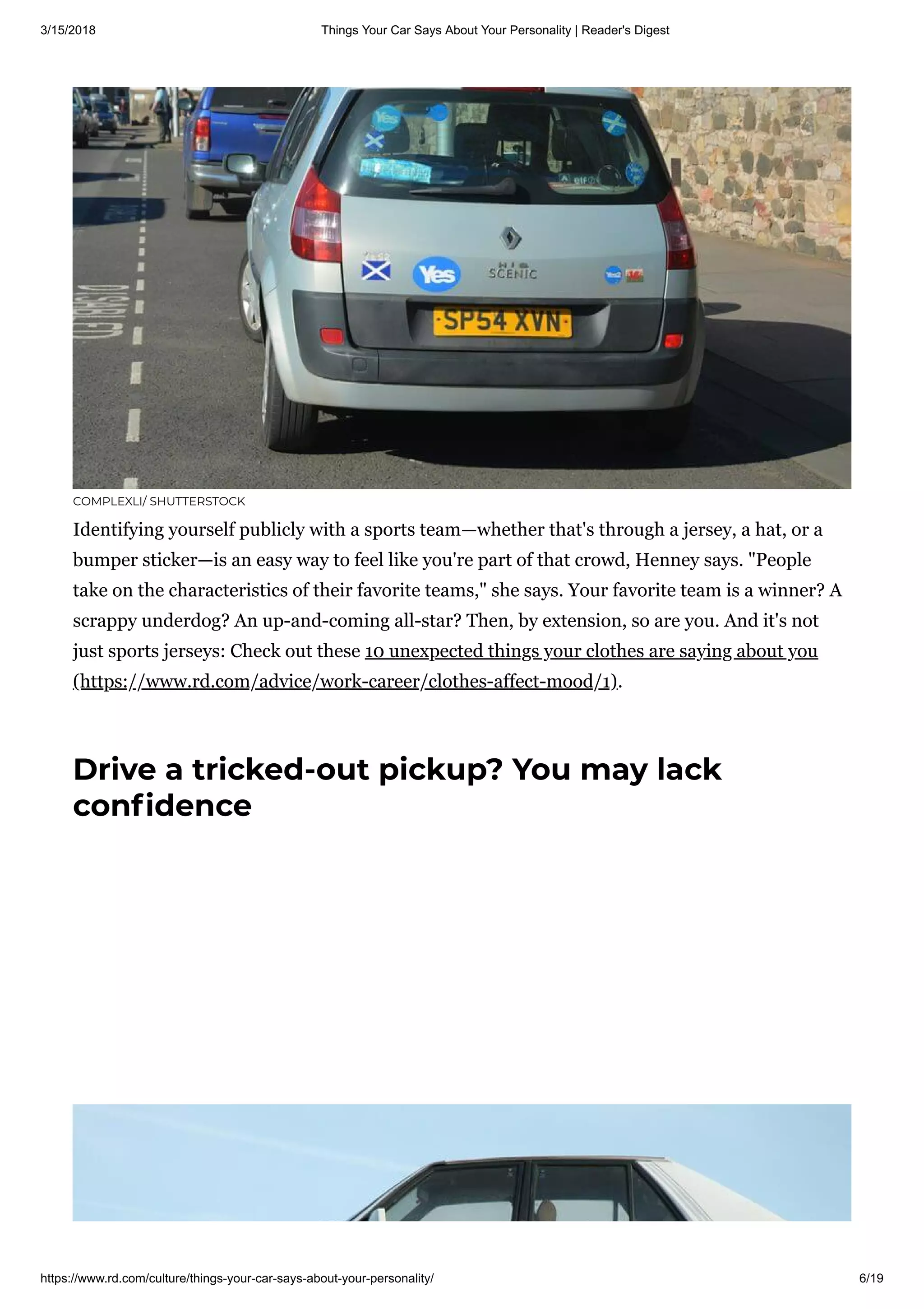 11 Things Your Car Says About Your Personality | PDF