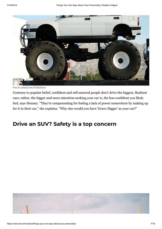 11 Things Your Car Says About Your Personality | PDF