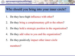 The 11th law of john C. Maxwel: The law of the inner circle | PPTX