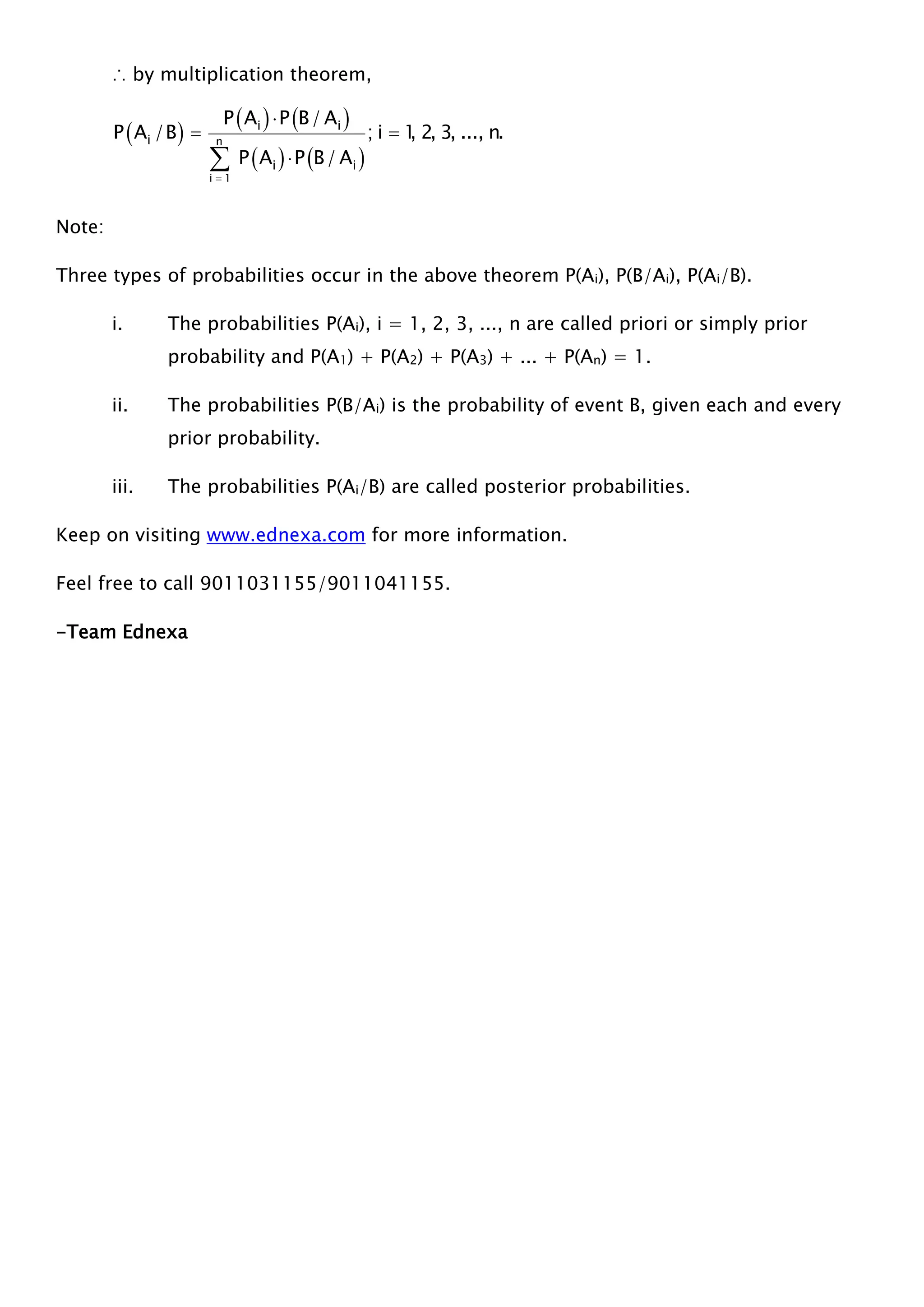11th Maths - Probability - BAYE’S THEOREM | PDF