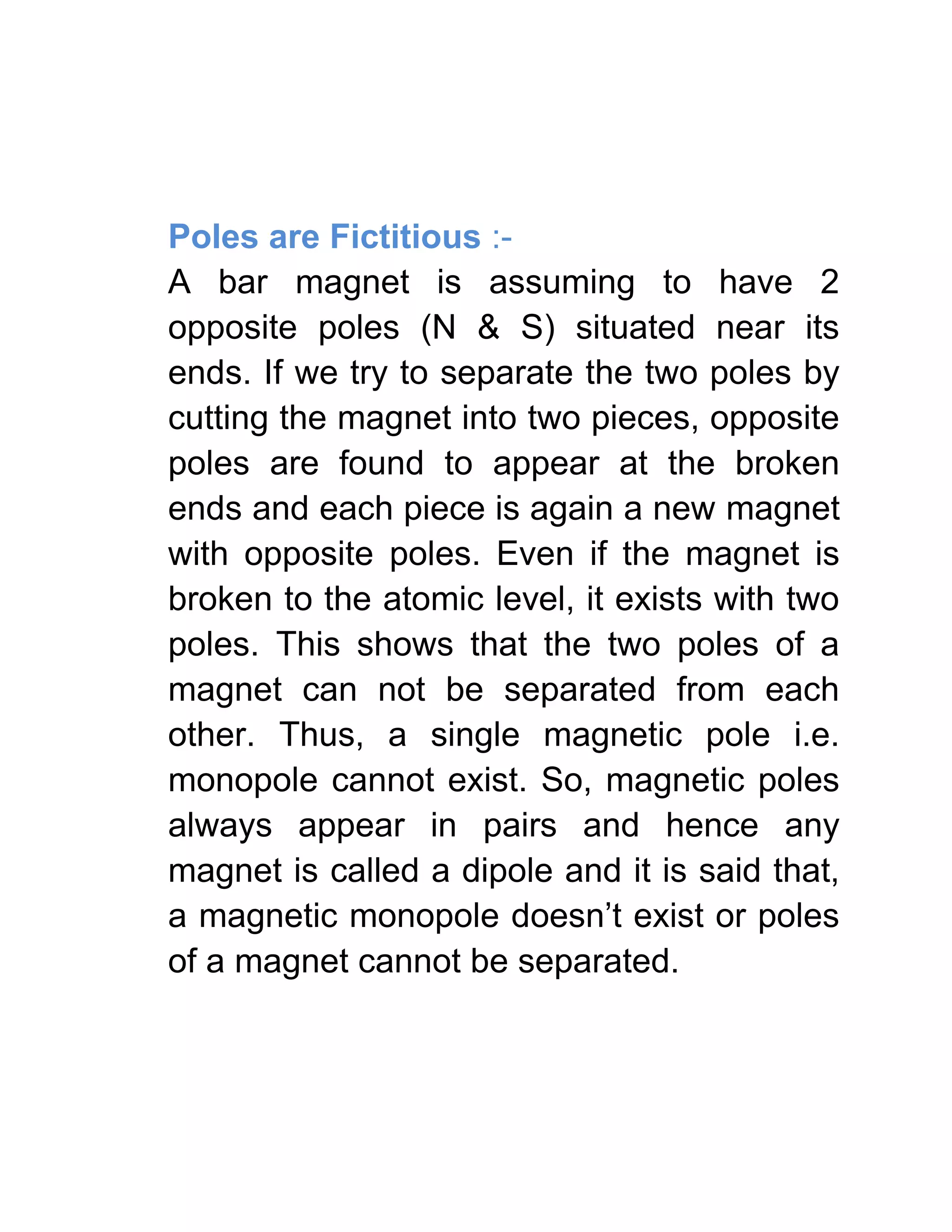 11th Physics Notes - Magnetism | PDF