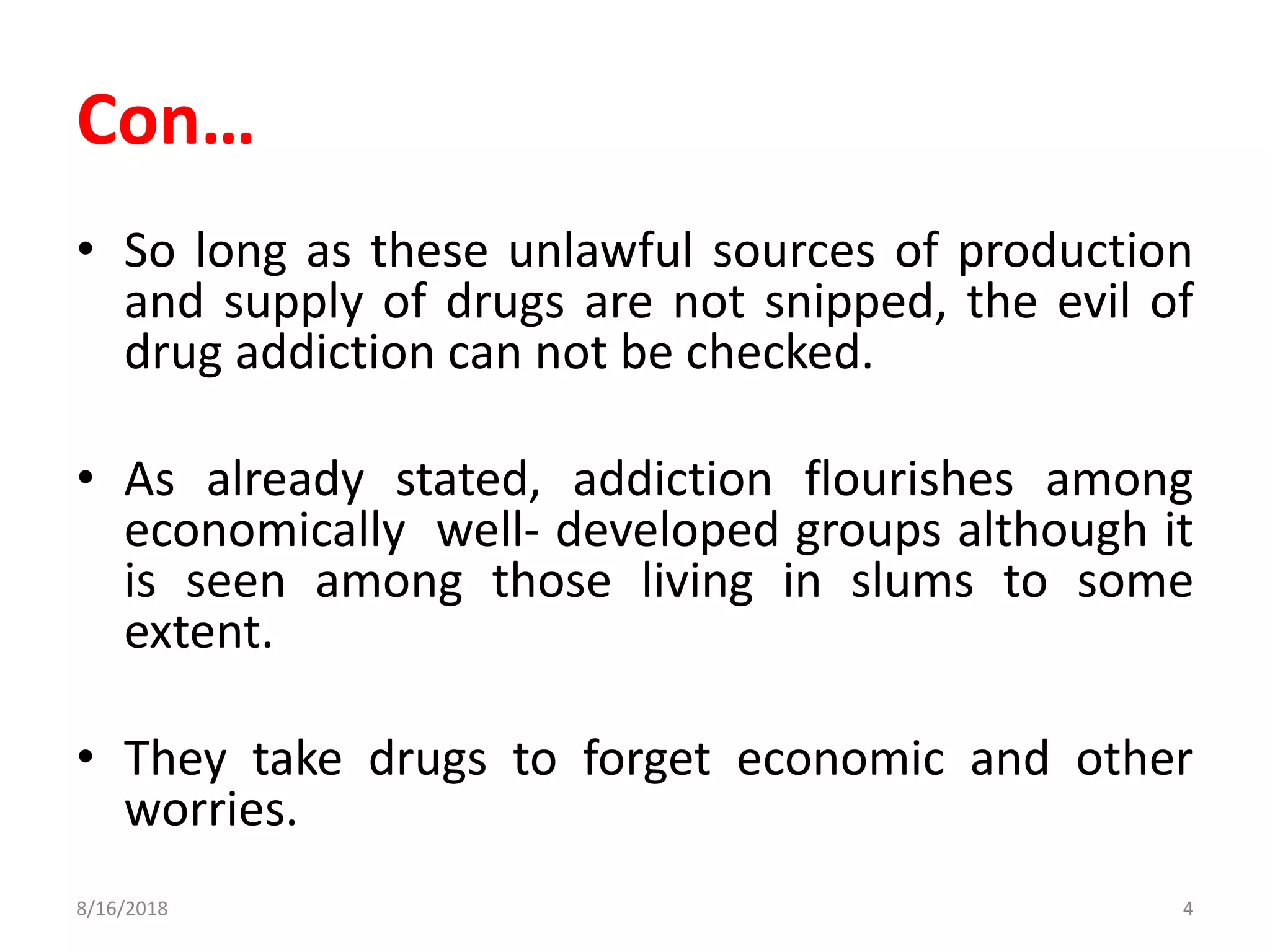 Etiology of drug addiction and Patterns of drug use | PPT