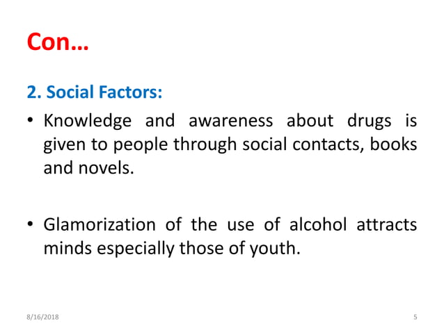 Etiology of drug addiction and Patterns of drug use | PPT