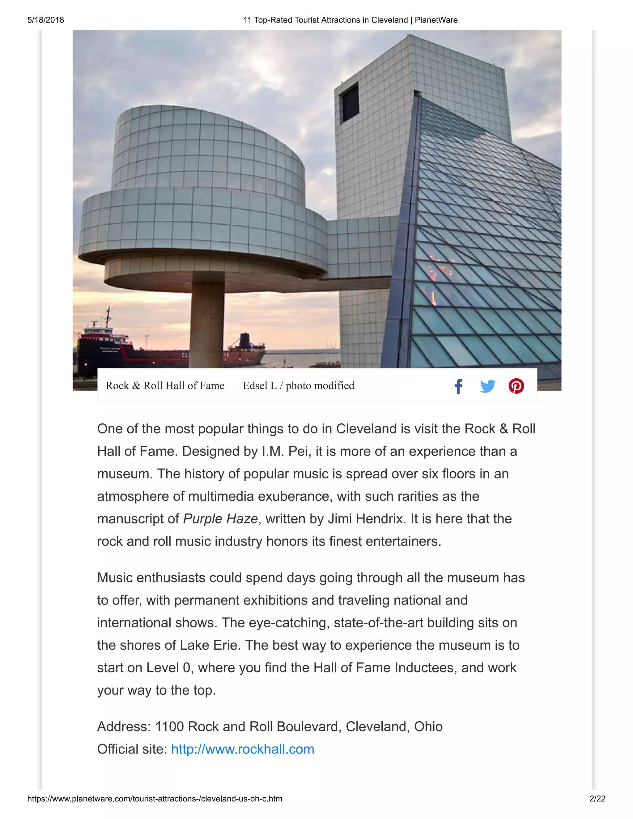 11 Top-Rated Tourist Attractions in Cleveland | PDF