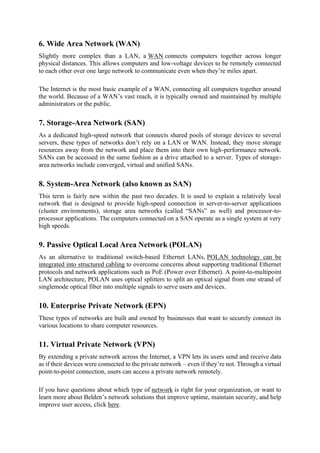 11 Types of Networks in Use Today.pdf | Computer Networking | Computing