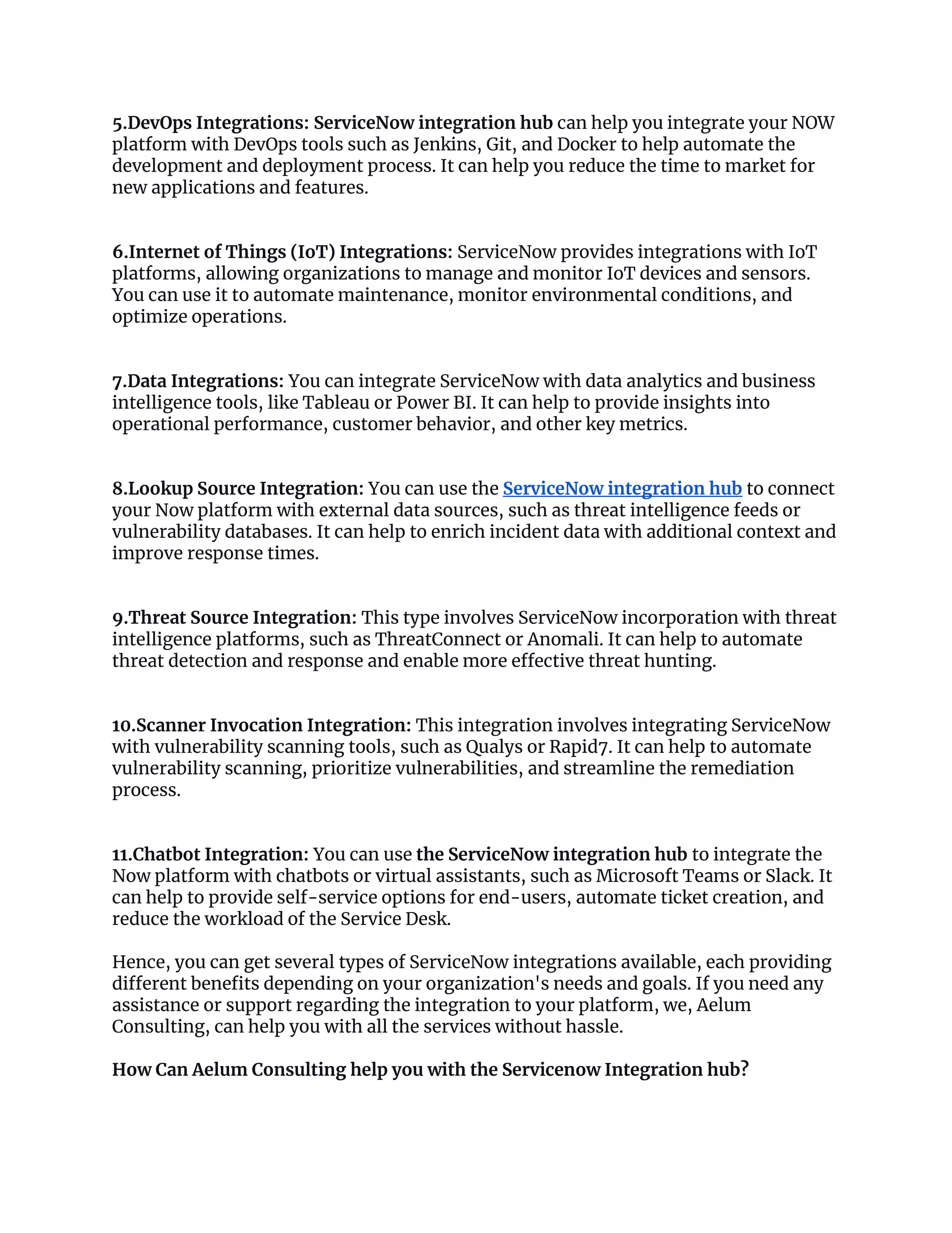 11 Types of ServiceNow Integrations to Enhance Your Organizational ...