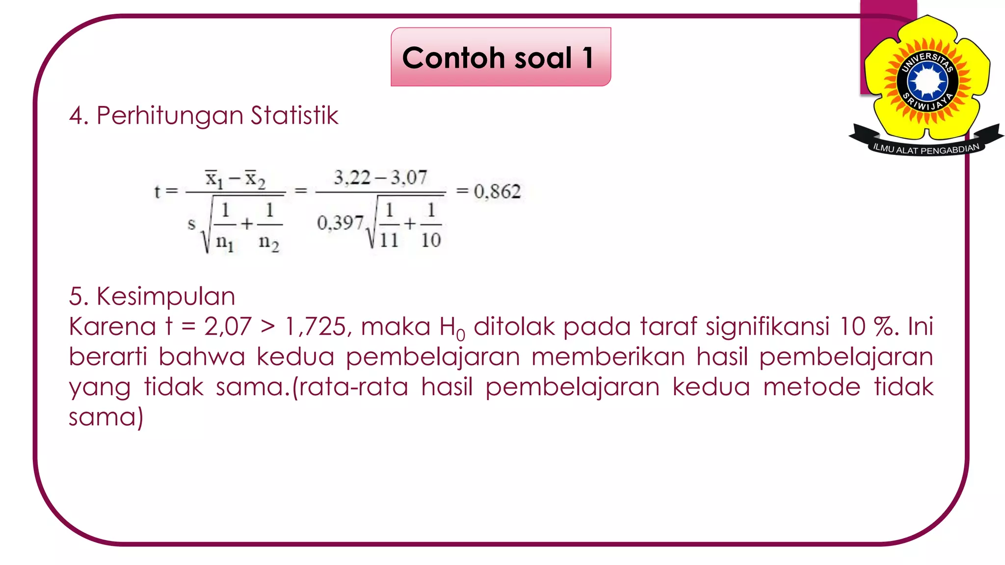 uji hipotesis beda dua rata - rata | PDF