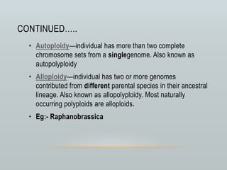 Polyploidy in vegetable crops | PPTX