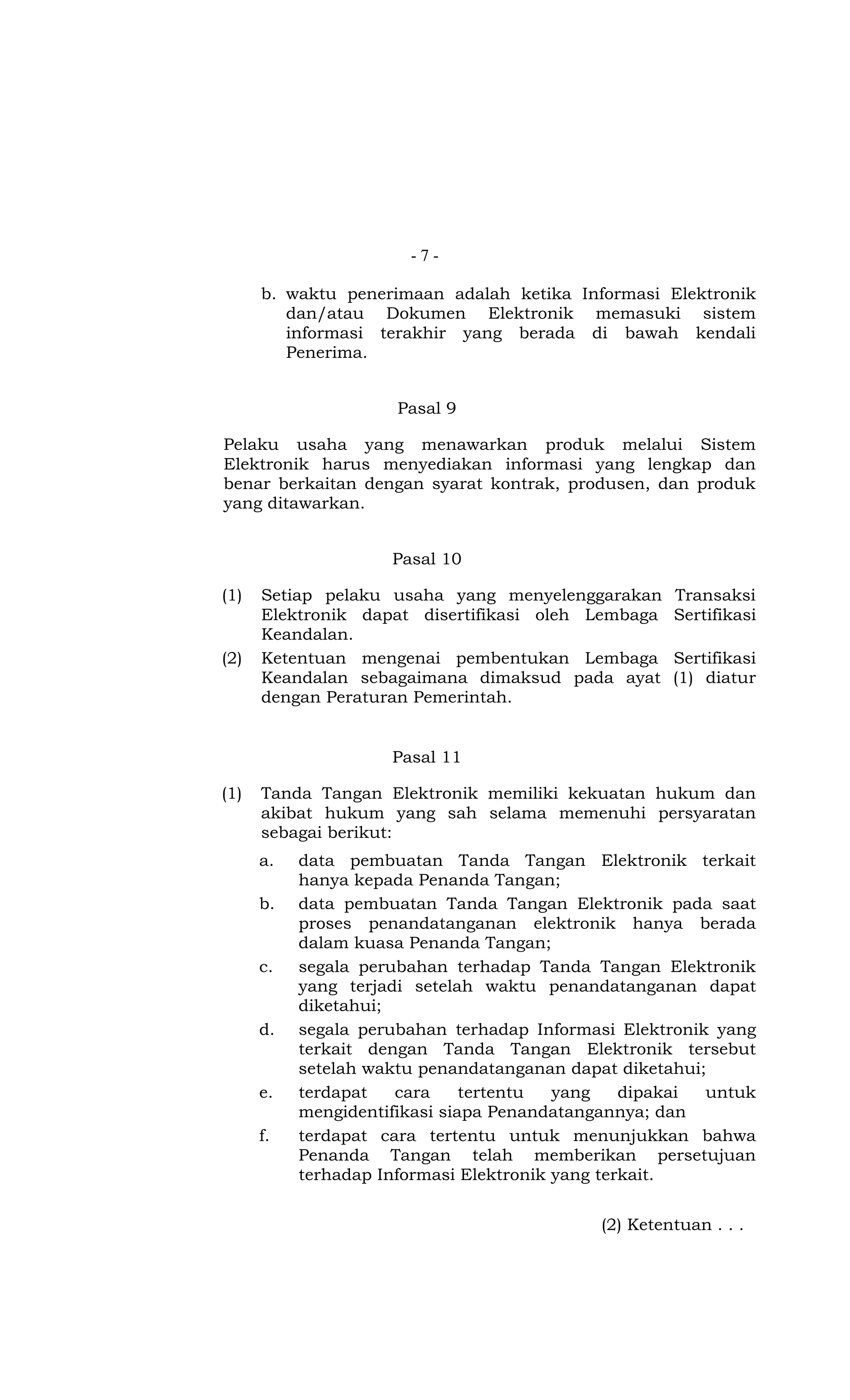 uu no 11 tahun 2008 tentang informasi dan transaksi elektronik | PDF
