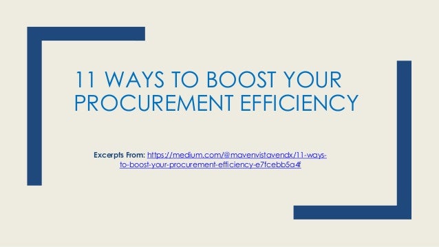 11 Ways to Boost Your Procurement Efficiency