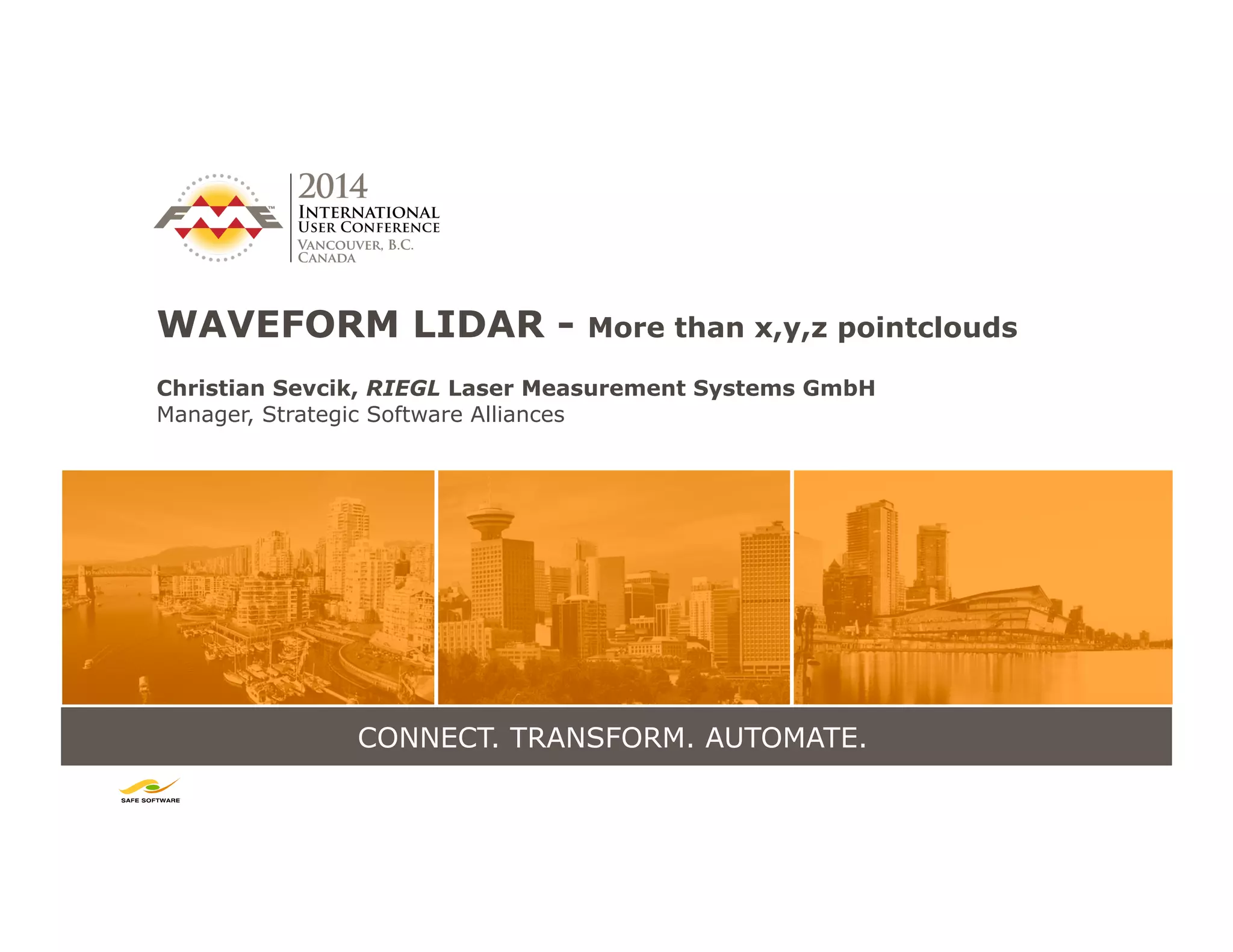 Waveform Lidar More Than Xyz Point Clouds Ppt