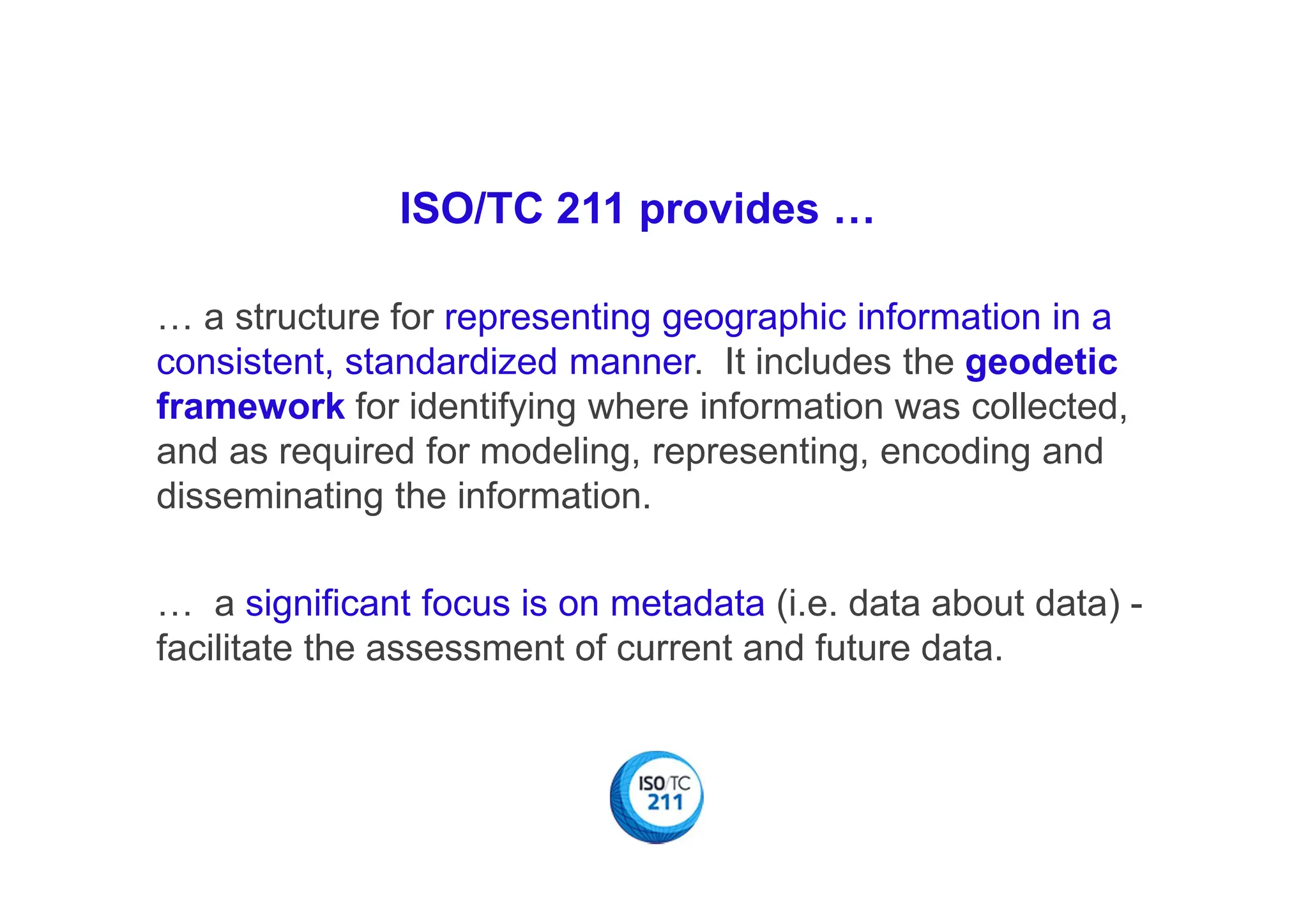 ISO/TC 211 - Geodetic Reference Frame and Coordinate System Standards | PDF