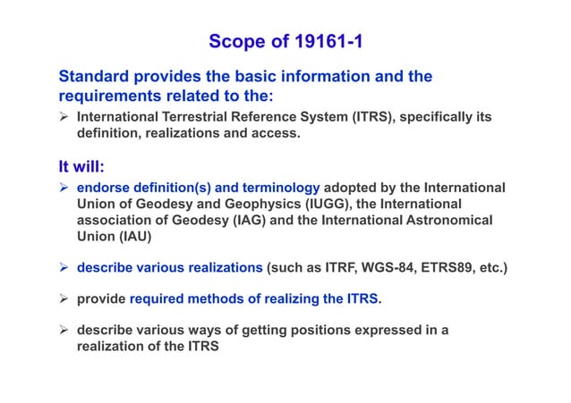 ISO/TC 211 - Geodetic Reference Frame and Coordinate System Standards | PDF