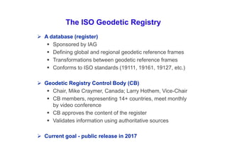 ISO/TC 211 - Geodetic Reference Frame and Coordinate System Standards | PDF