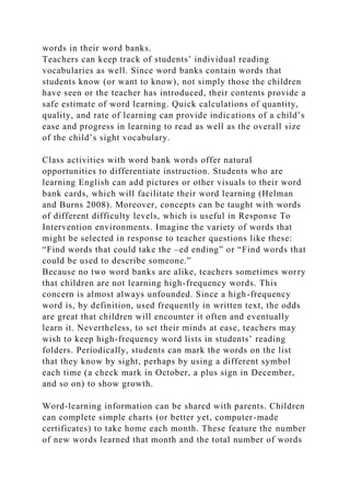 11 Word Banks and Word SortsWe visited an elementary school in o.docx