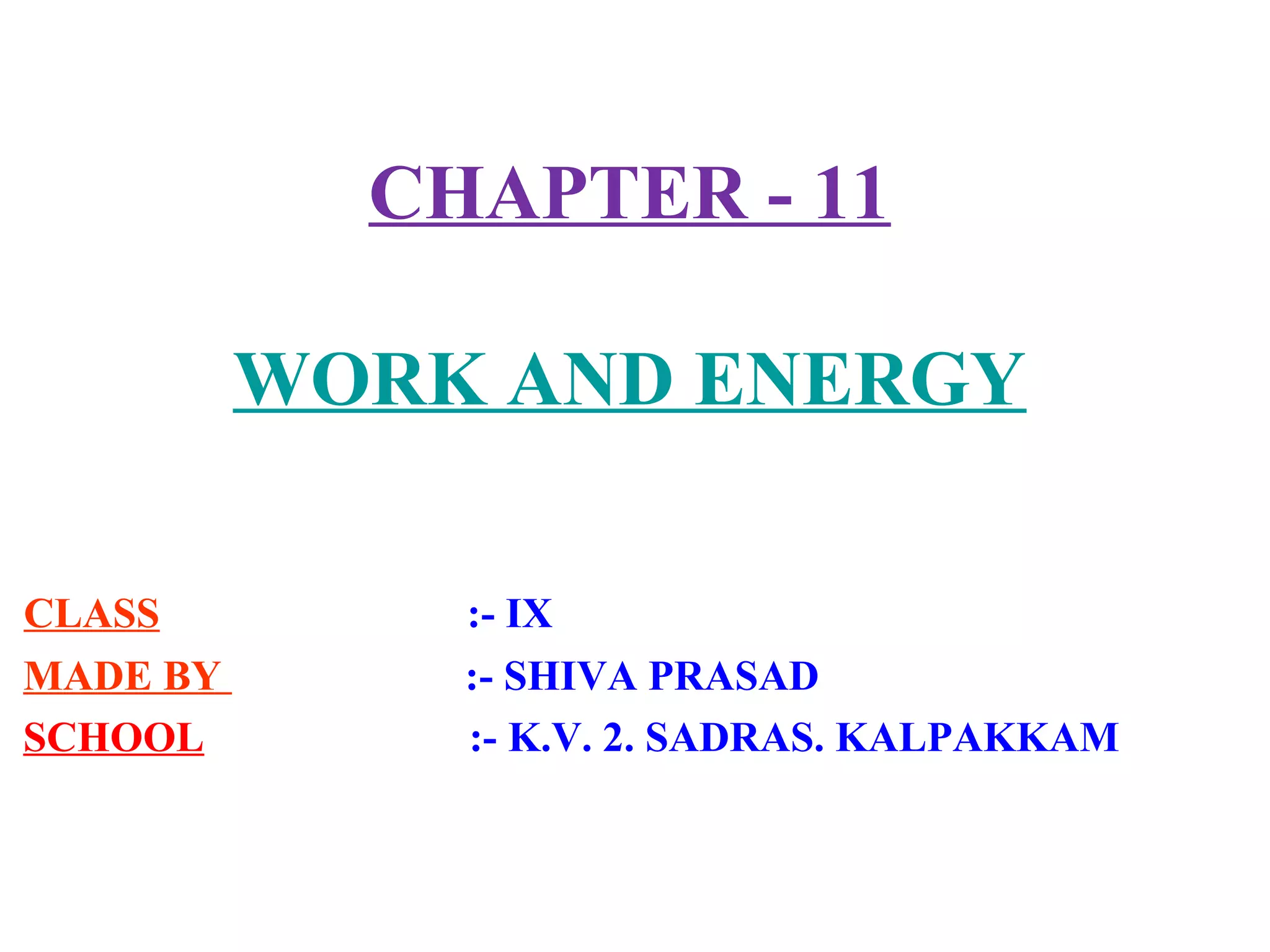 work and energy | PPT