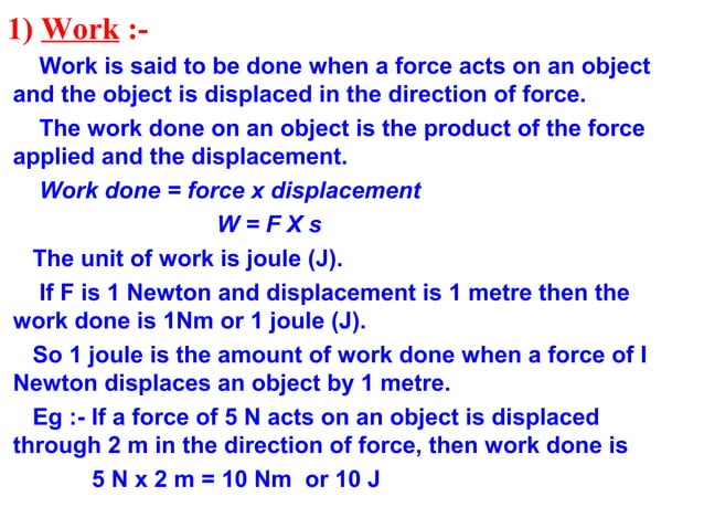 work and energy | PPT | Physics | Science