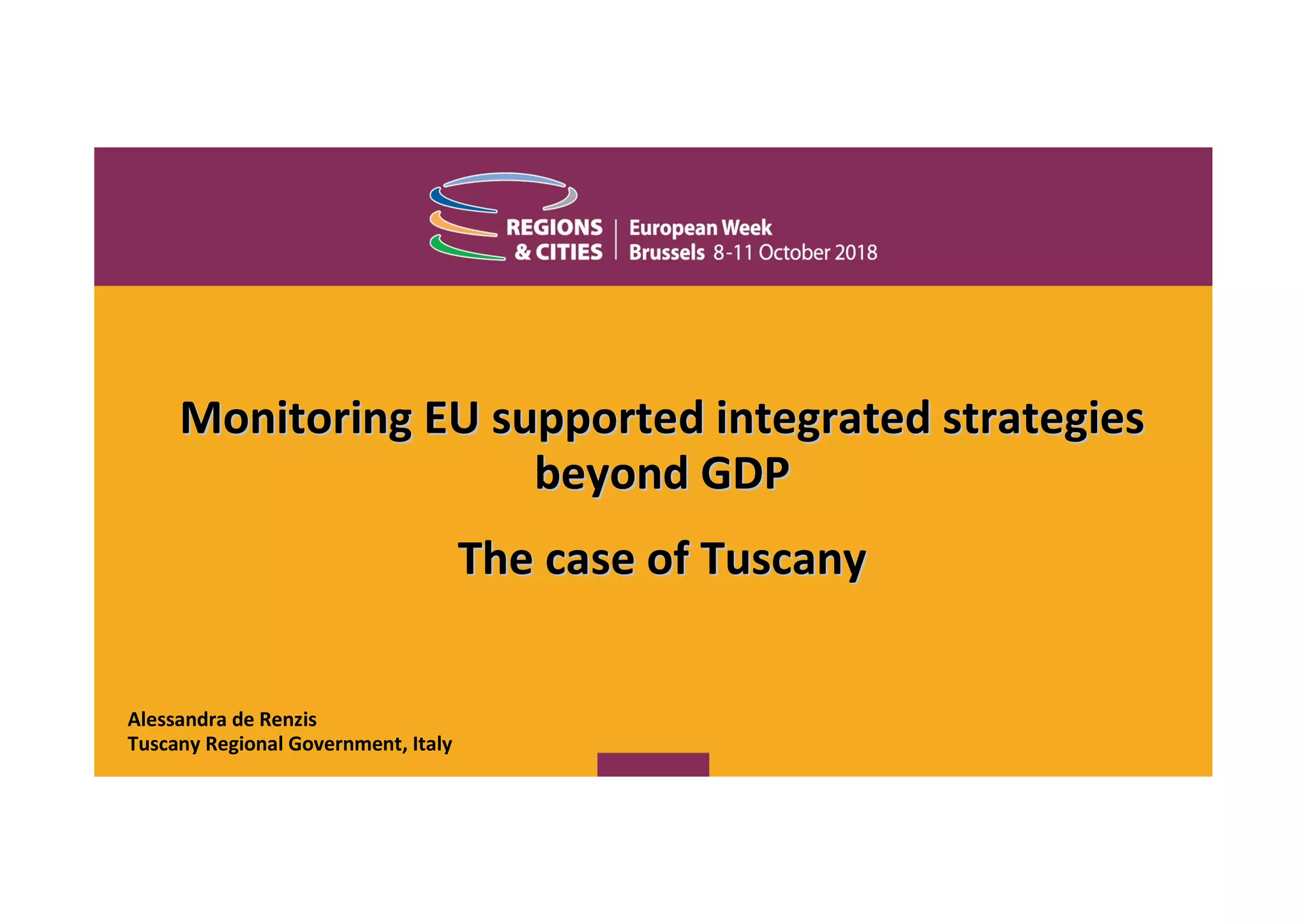 Put it on the map! Monitoring tools for EU supported integrated urban ...