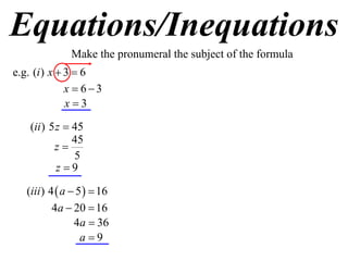 11 X1 T01 06 equations and inequations (2010) | PDF