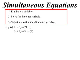 11 X1 T01 08 Simultaneous Equations (2010) | PPT