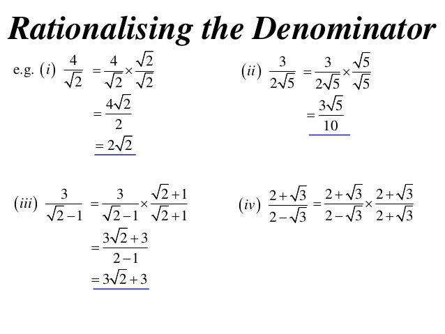 11 x1 t02 04 rationalising the denominator (2013)