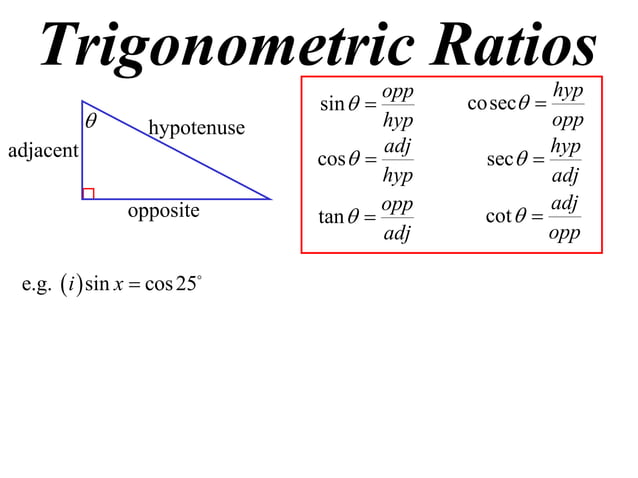 11 x1 t04 01 trigonometric ratios (2013) | PPT