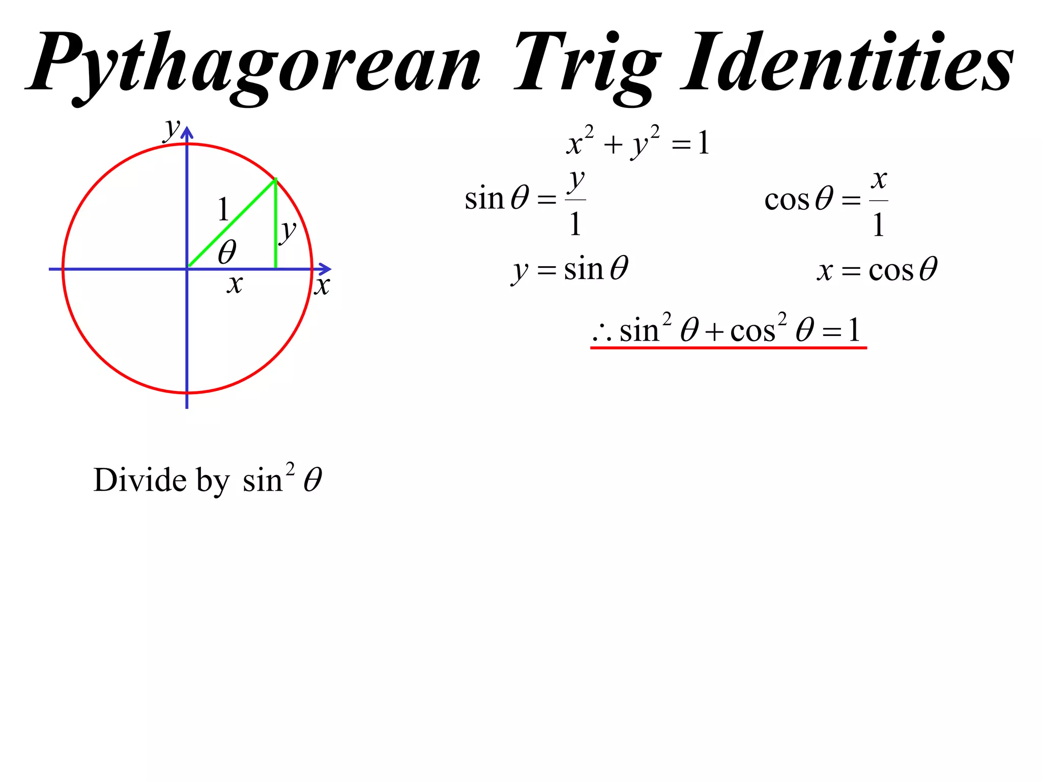 11 x1 t04 03 pythagorean trig identities (2012) | PDF