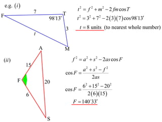 11X1 T04 06 cosine rule (2011) | PDF