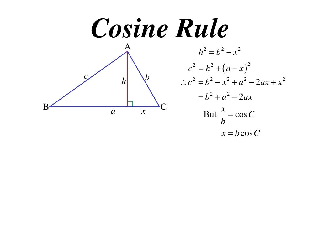 11 x1 t04 06 cosine rule (2012)