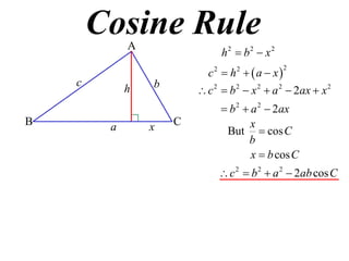 11 x1 t04 06 cosine rule (2013) | PDF