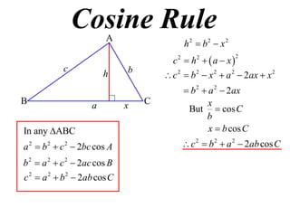 11 x1 t04 06 cosine rule (2013) | PDF