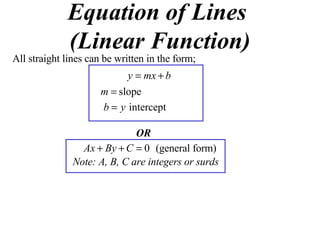 11 X1 T05 03 Equation Of Lines | PPT