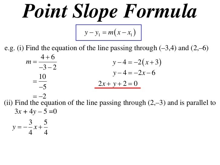 11X1 T05 04 point slope formula (2010)