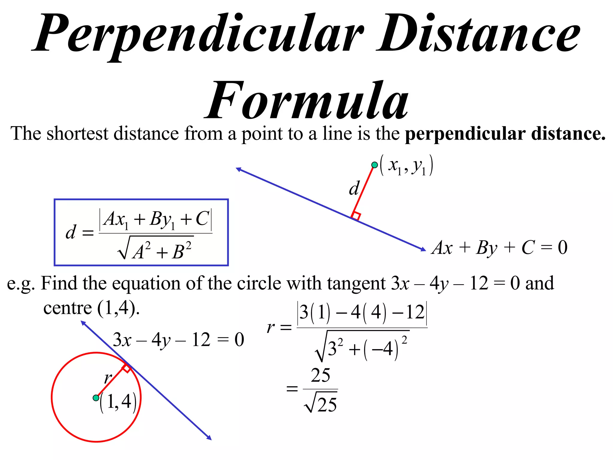 11 X1 T05 05 Perpendicular Distance | PPT