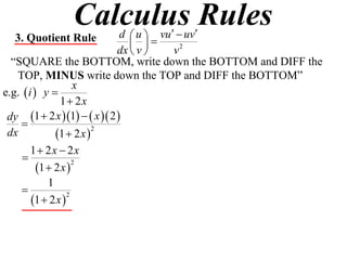 11X1 T09 06 quotient and reciprocal rules (2010) | PPT