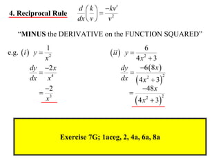 11X1 T09 06 quotient and reciprocal rules (2010) | PPT
