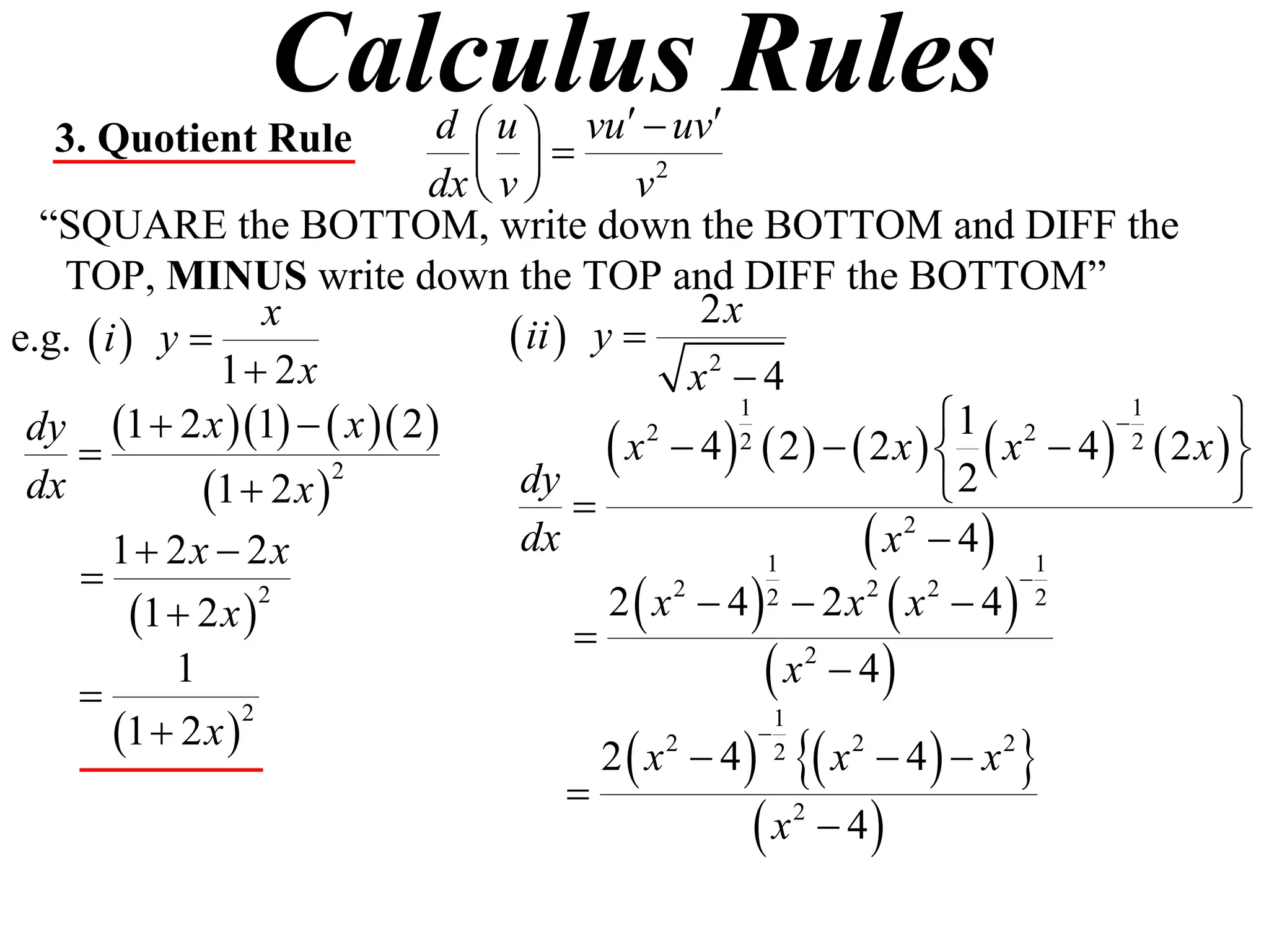 11 x1 t09 06 quotient & reciprocal rules (2013) | PDF