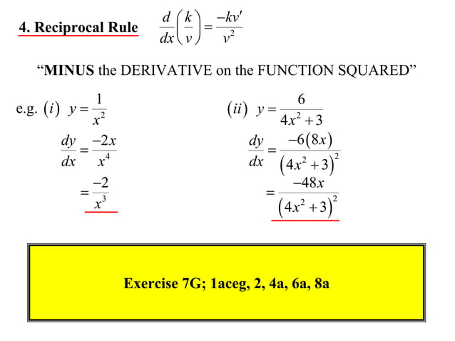 11 x1 t09 06 quotient & reciprocal rules (2013) | PPT