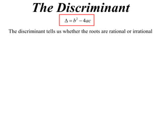 11 x1 t10 05 the discriminant (2012) | PPT