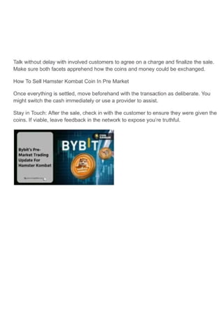 How To Sell Hamster Kombat Tokens In Bybit Pre - Market Trading. | PDF | Currencies | Economy