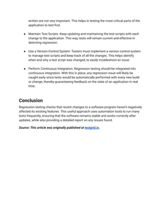 Regression Testing: Definition, Importance, Types, and Best Practices ...